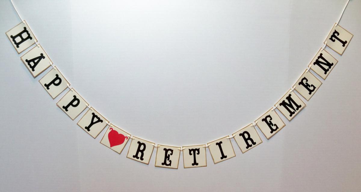 Happy Retirement Banner/ Garland/ Office Party/ Retirement Celebration ...