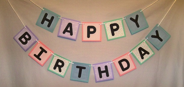 Happy Birthday Banner Pastel Colors/ Happy Birthday Garland/ Birthday ...
