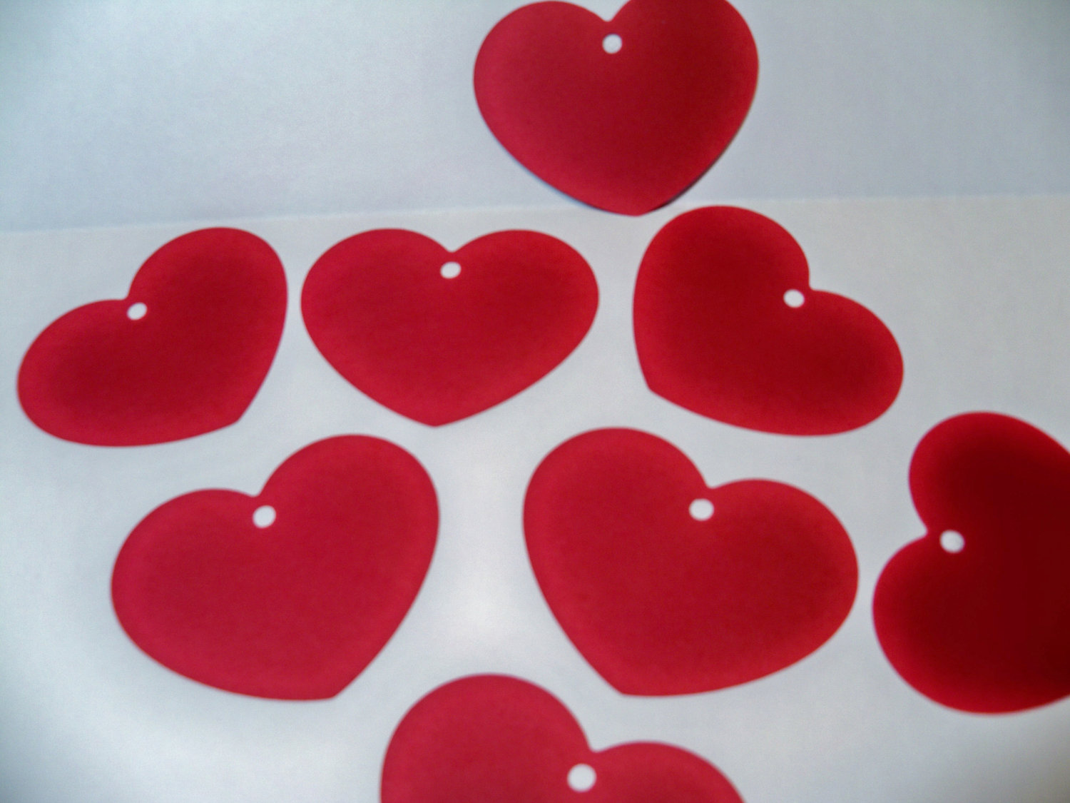 50 Red Heart Tags/ Place Cards/ Table Number Cards/ Gift Tags/ Weddings ...