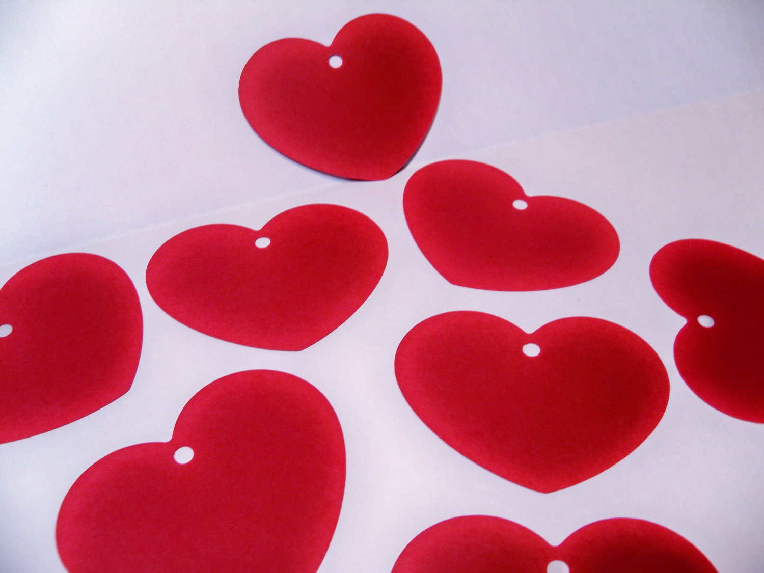 50 Red Heart Tags/ Place Cards/ Table Number Cards/ Gift Tags/ Weddings ...